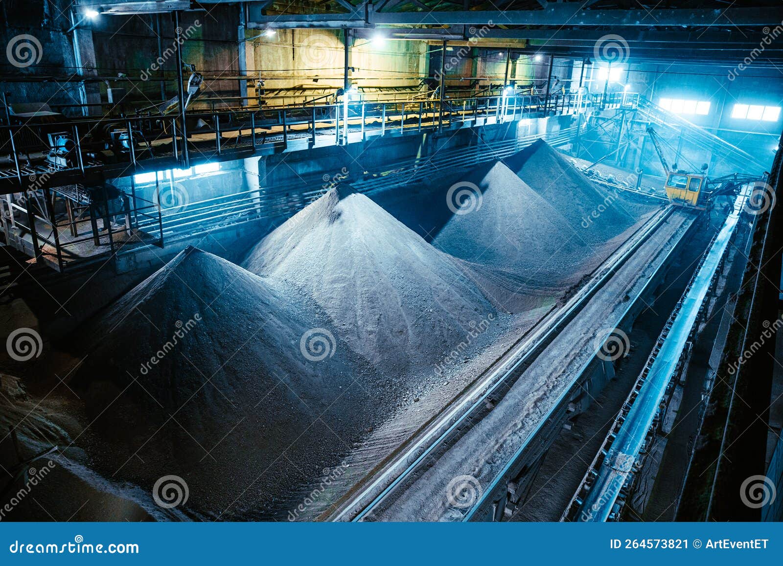 Clay Sand Storage. Transportation and Sorting of Clay on Conveyor ...