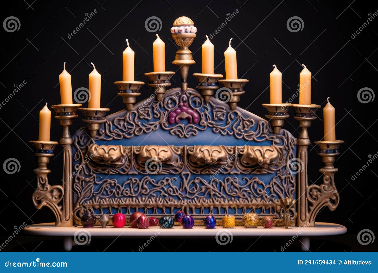 Clay Sculpture of a Hanukkah Lamp with Tiny Details Stock Photo - Image ...