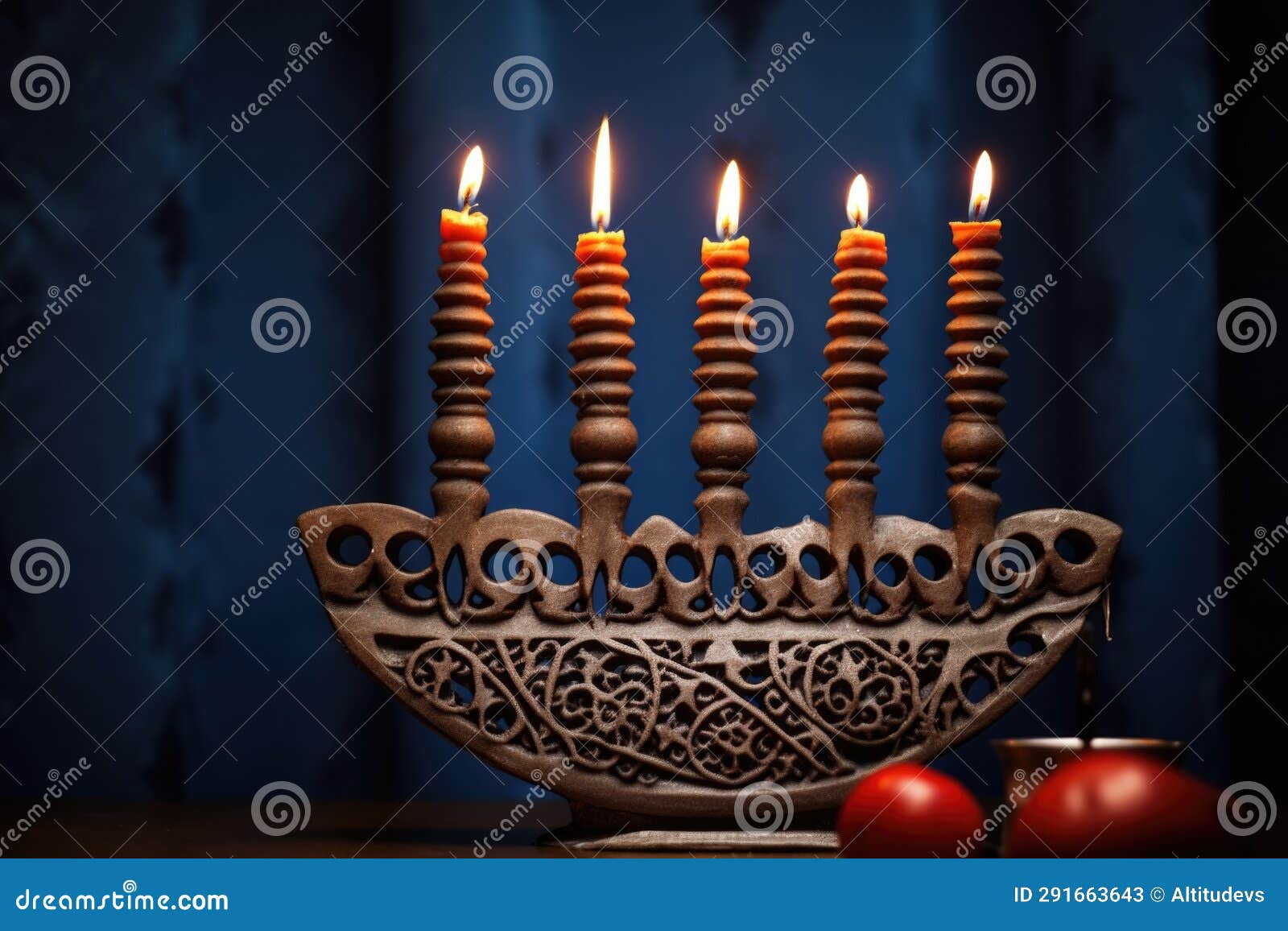 Clay Sculpture of a Hanukkah Lamp with Tiny Details Stock Image - Image ...