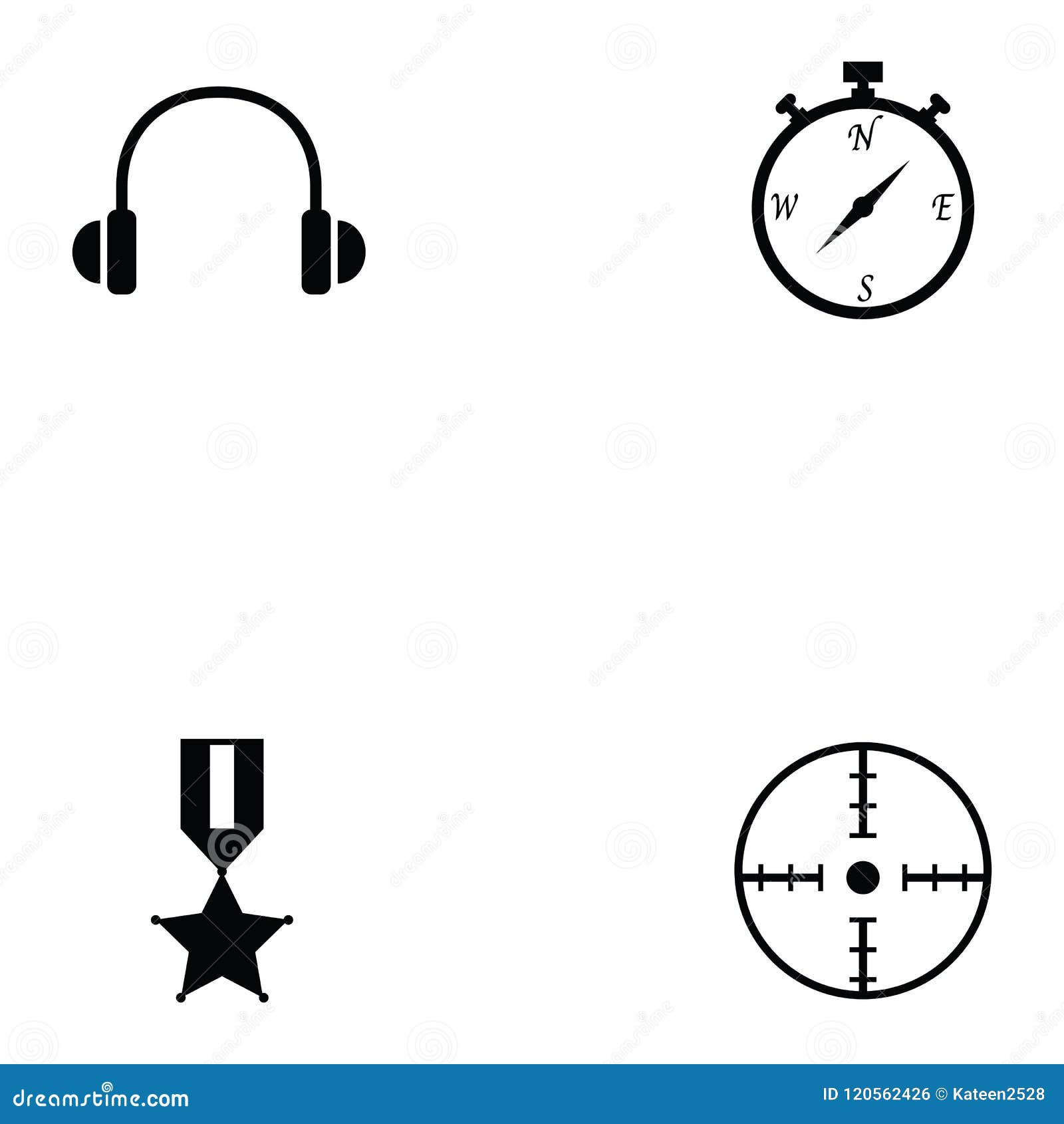 Clay Shooting Or Skeet Shooting Icons Black & White Sticker Set Big ...