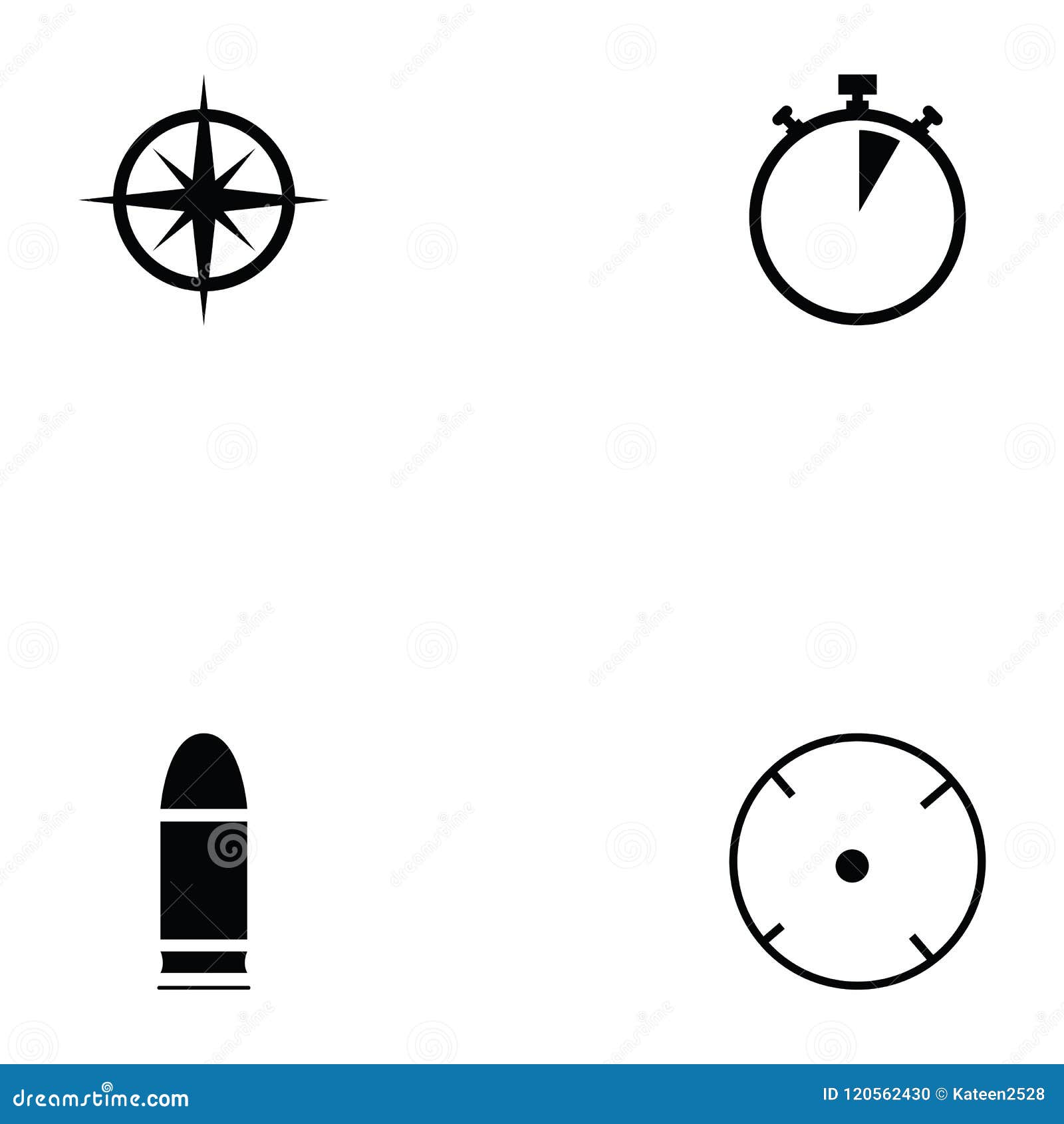 Clay Shooting Or Skeet Shooting Icons Black & White Sticker Set Big ...