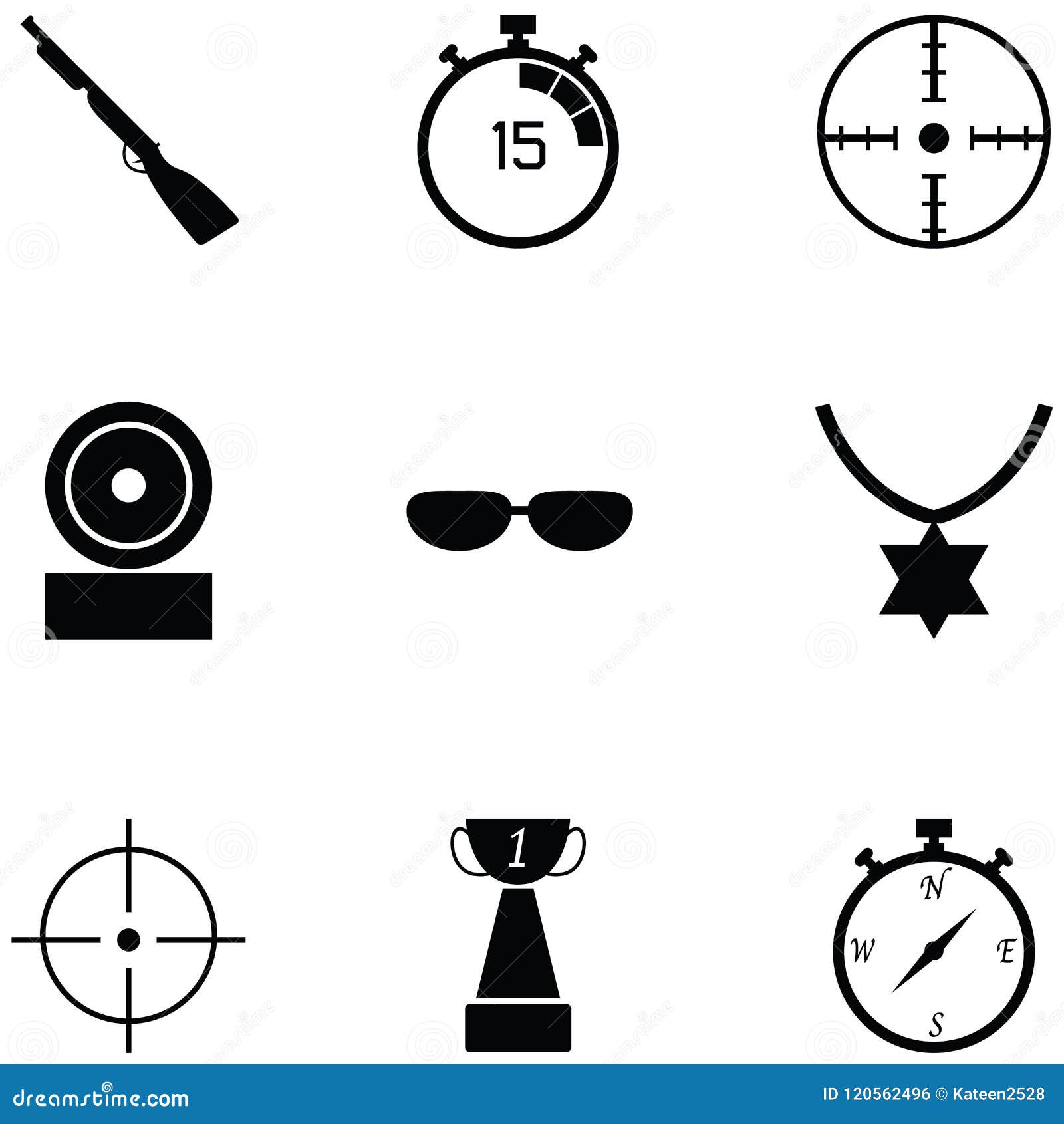 Clay shooting icon set stock vector. Illustration of vector - 120562496