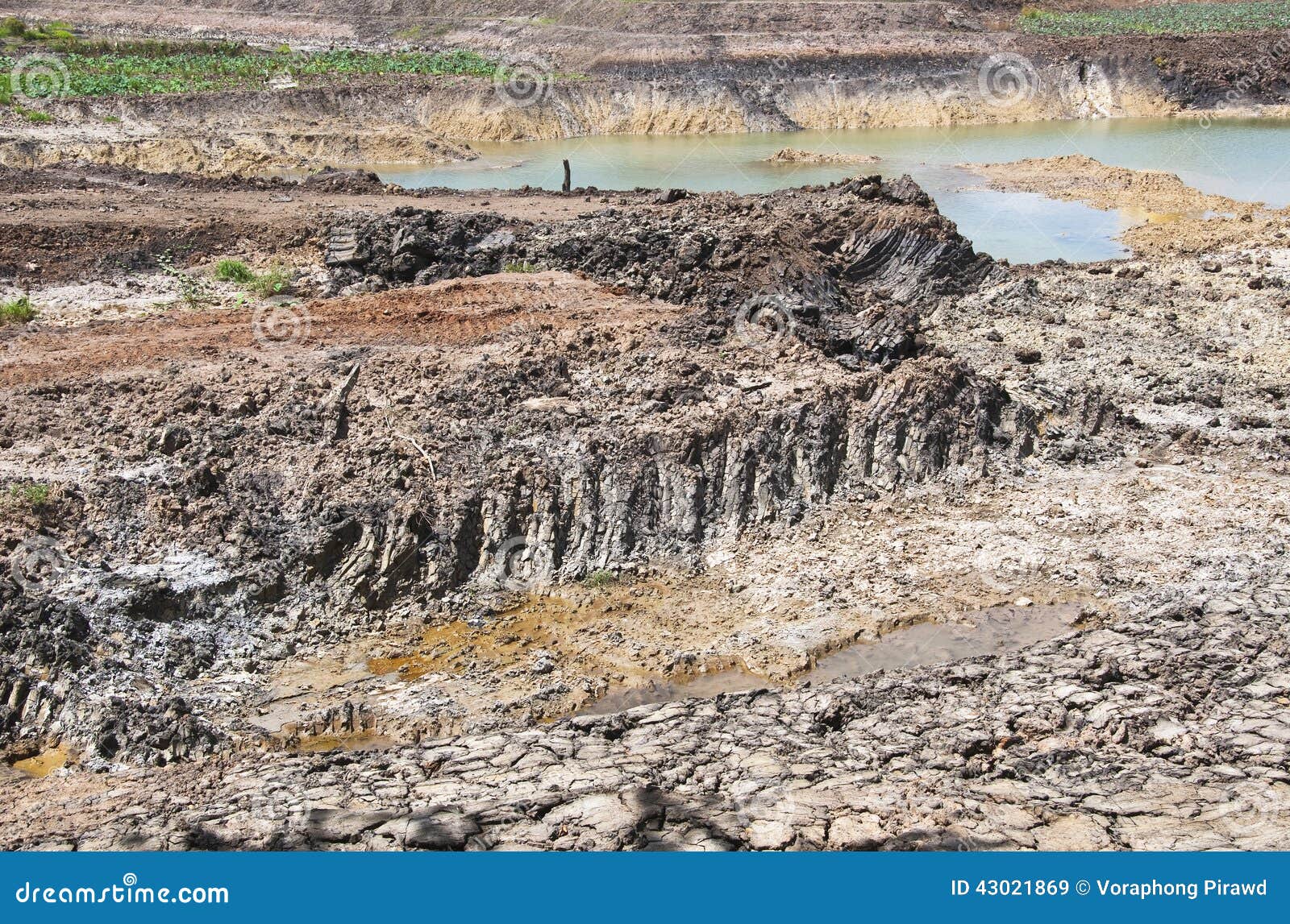 Clay soil stock image. Image of land, clay, dirt, pond - 43021869