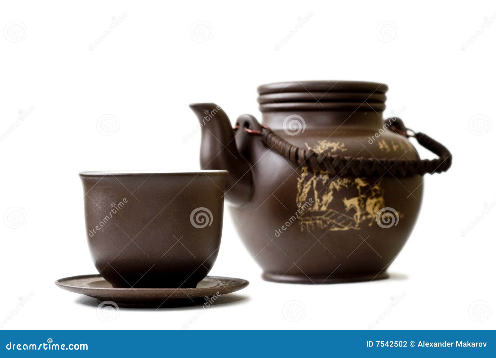 Clay tea set stock photo. Image of pottery, coffee, drink - 7542502