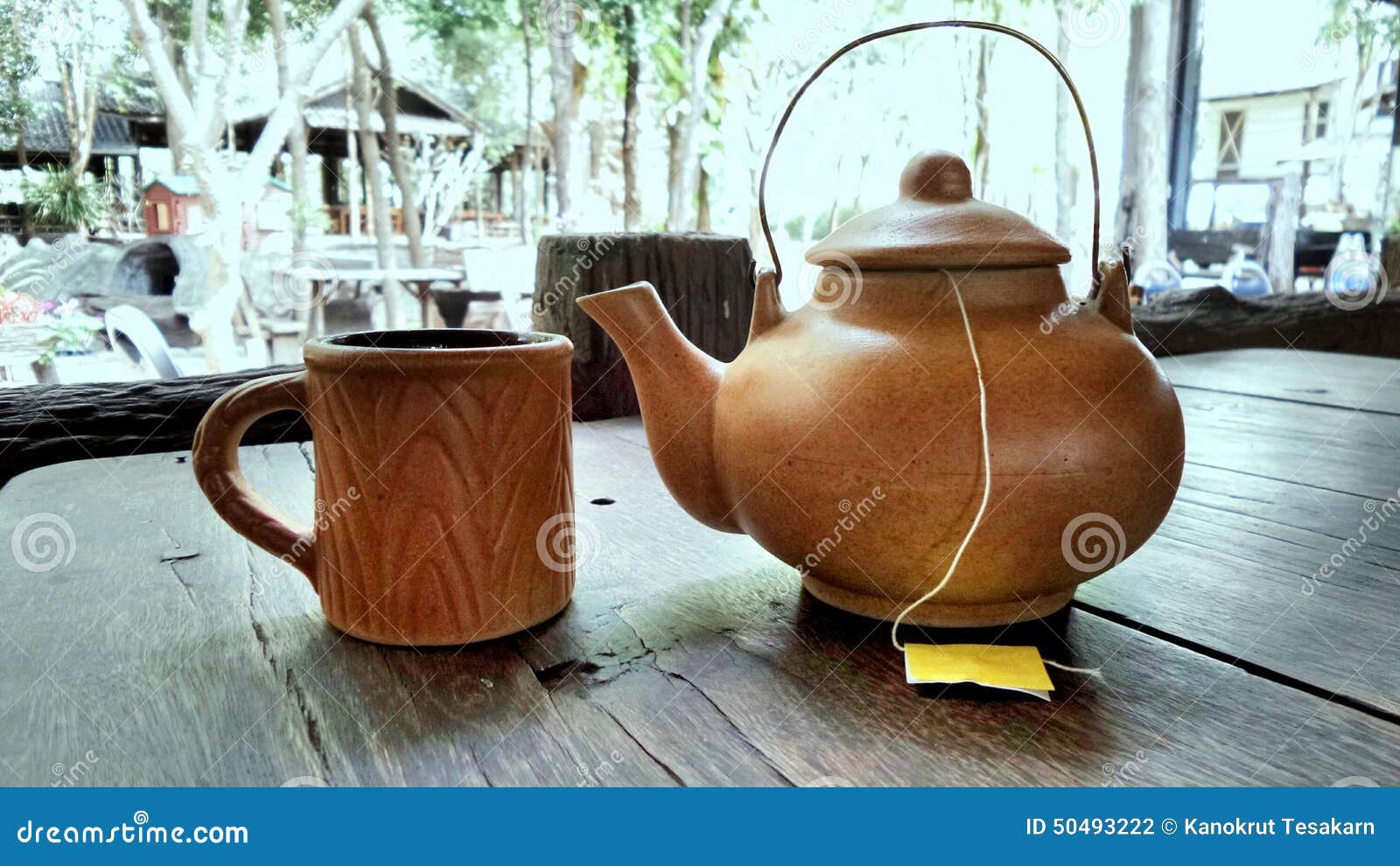 Clay Tea Set Teapot with Teacup Stock Photo - Image of clay, beverage ...