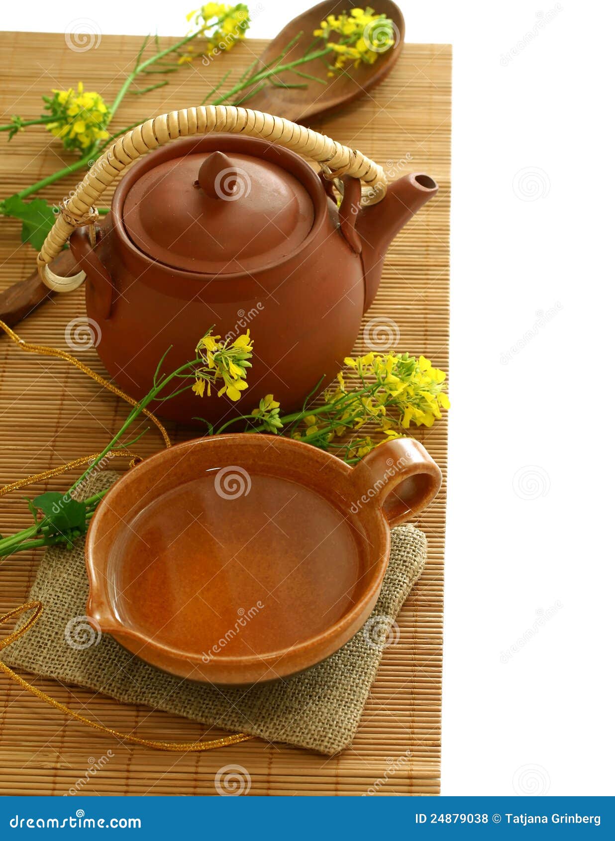 Clay Teapot, Cup of Tea and Flowers Stock Photo - Image of chinese ...