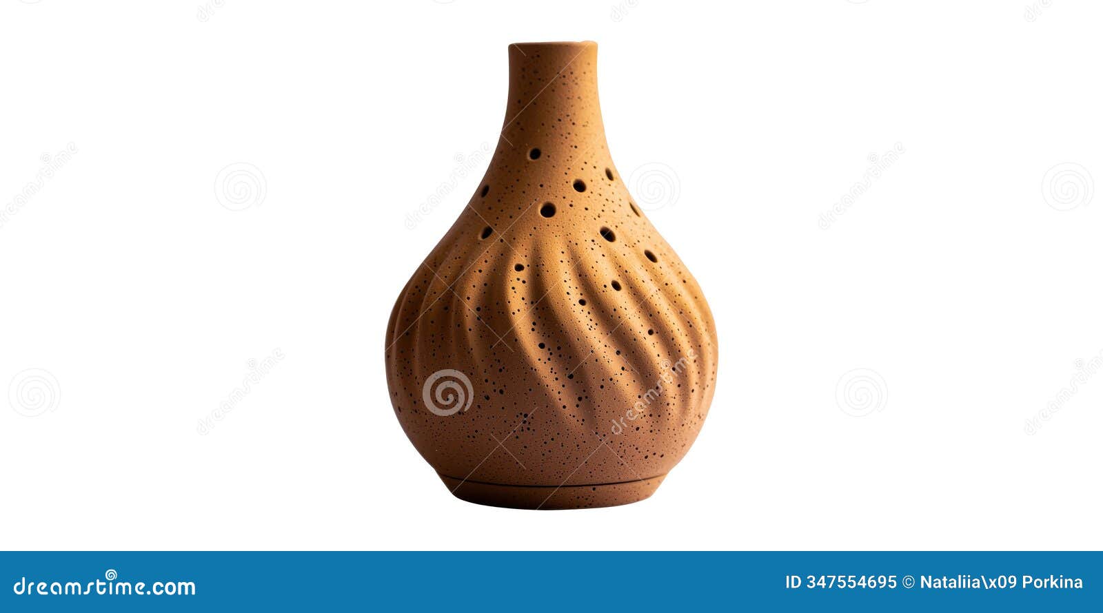 Clay Vase with Perforated Design Isolated on Transparent Background ...