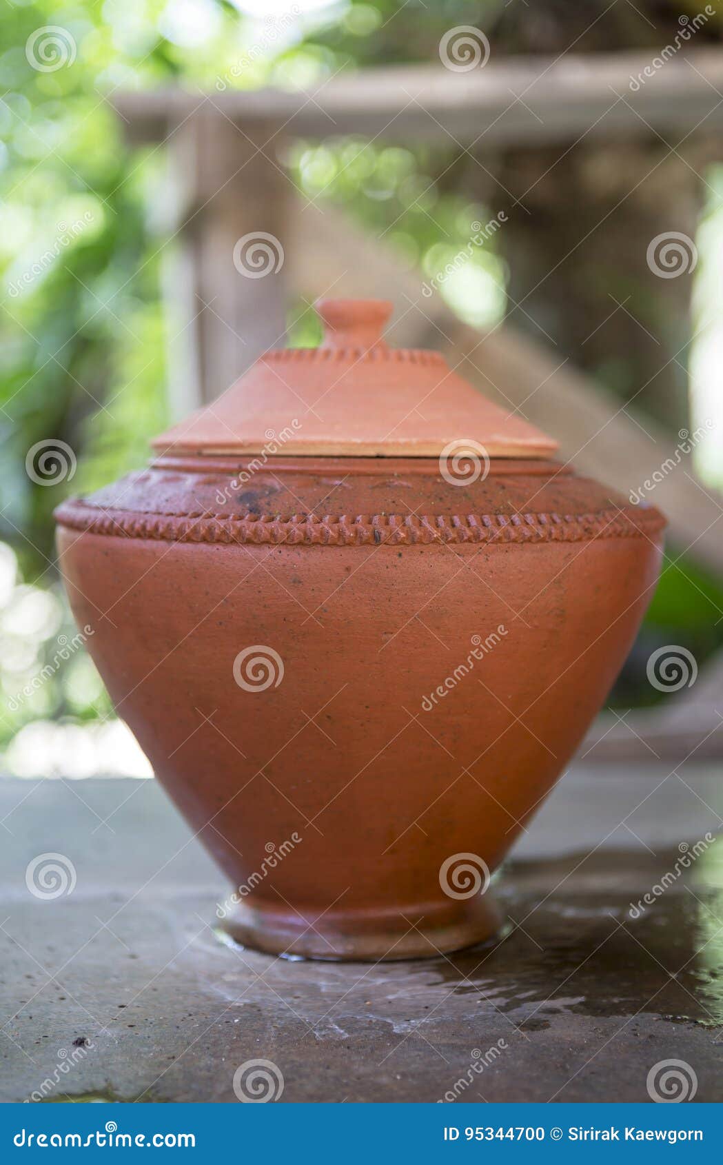 Clay Water Pot Design in Thailand Stock Photo - Image of shape ...