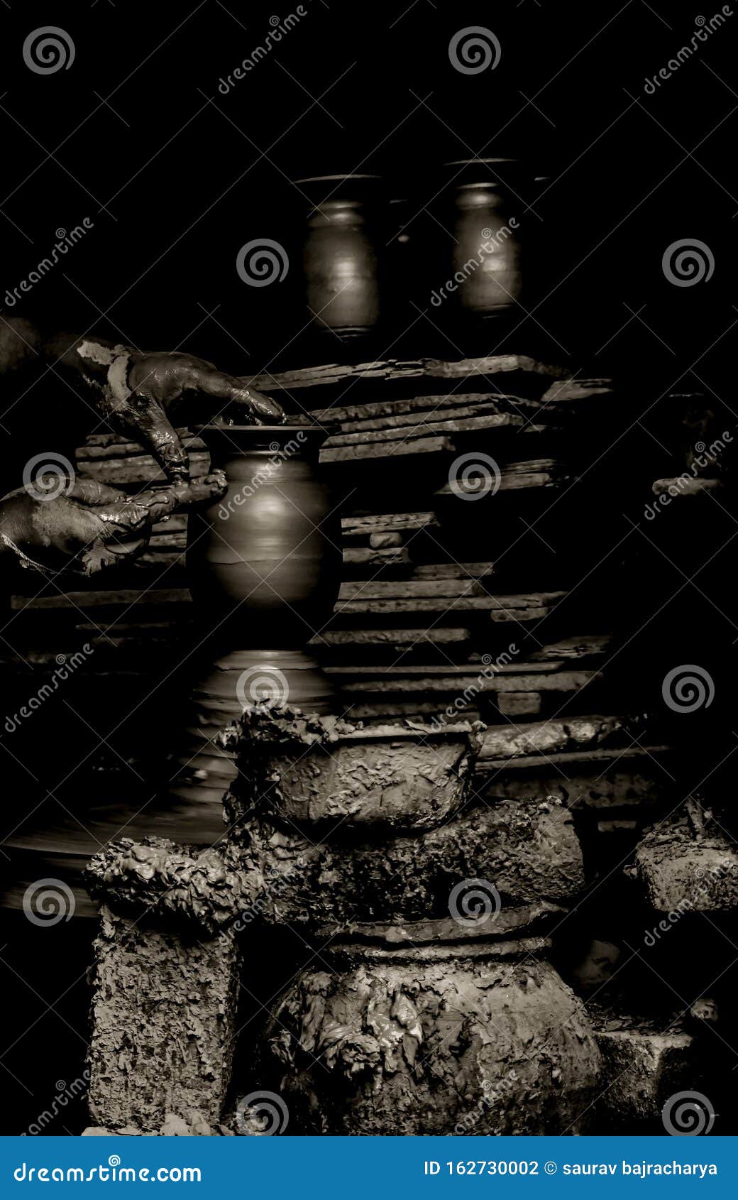 The Clay Work of Nepal . the Poter Change the Clay into Different Shape ...