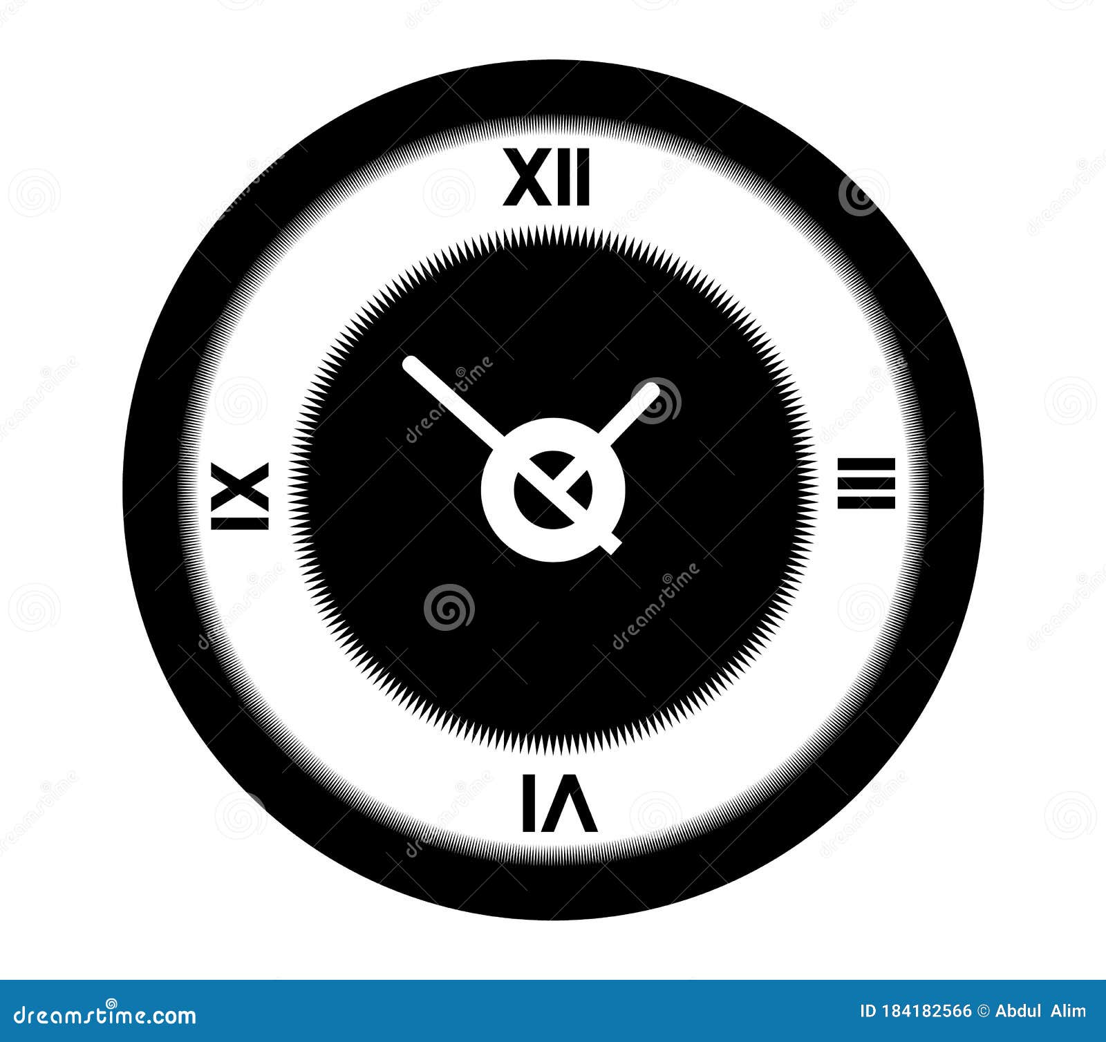 Clcok Icon. Black and White Vector Stock Vector - Illustration of ...