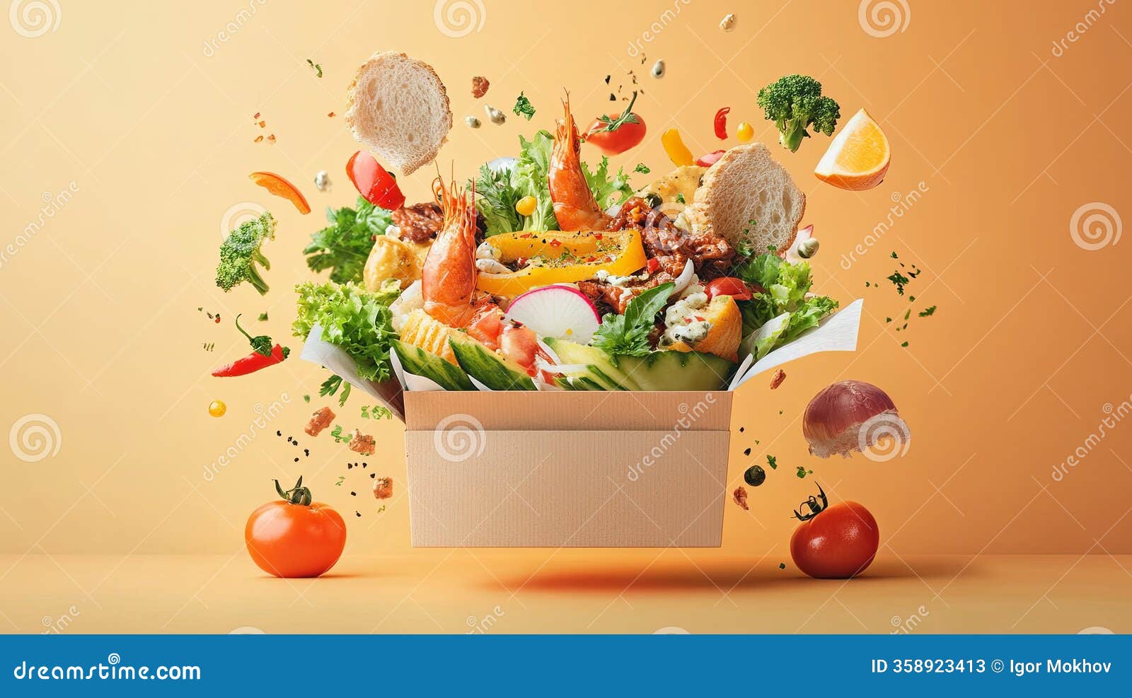 A Clean Ad for a Food Delivery Service with Bright, Inviting Visuals of ...