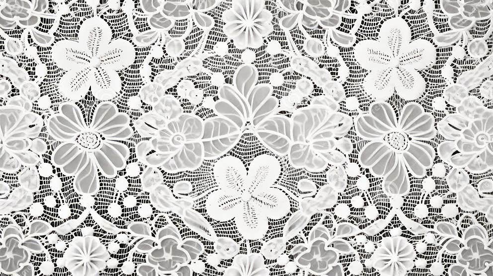 Clean and Aesthetic Spanish Lace Pattern in Black and White Stock ...