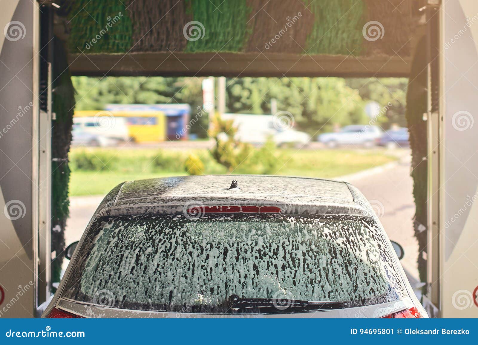 Clean Automobile in Car Wash Service Interior Stock Image - Image of ...
