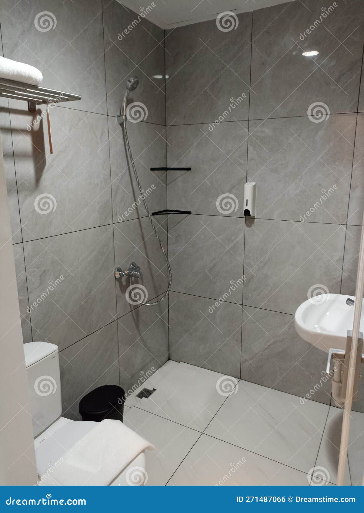 Clean Bathroom Ready for Take a Shower Stock Photo - Image of shower ...