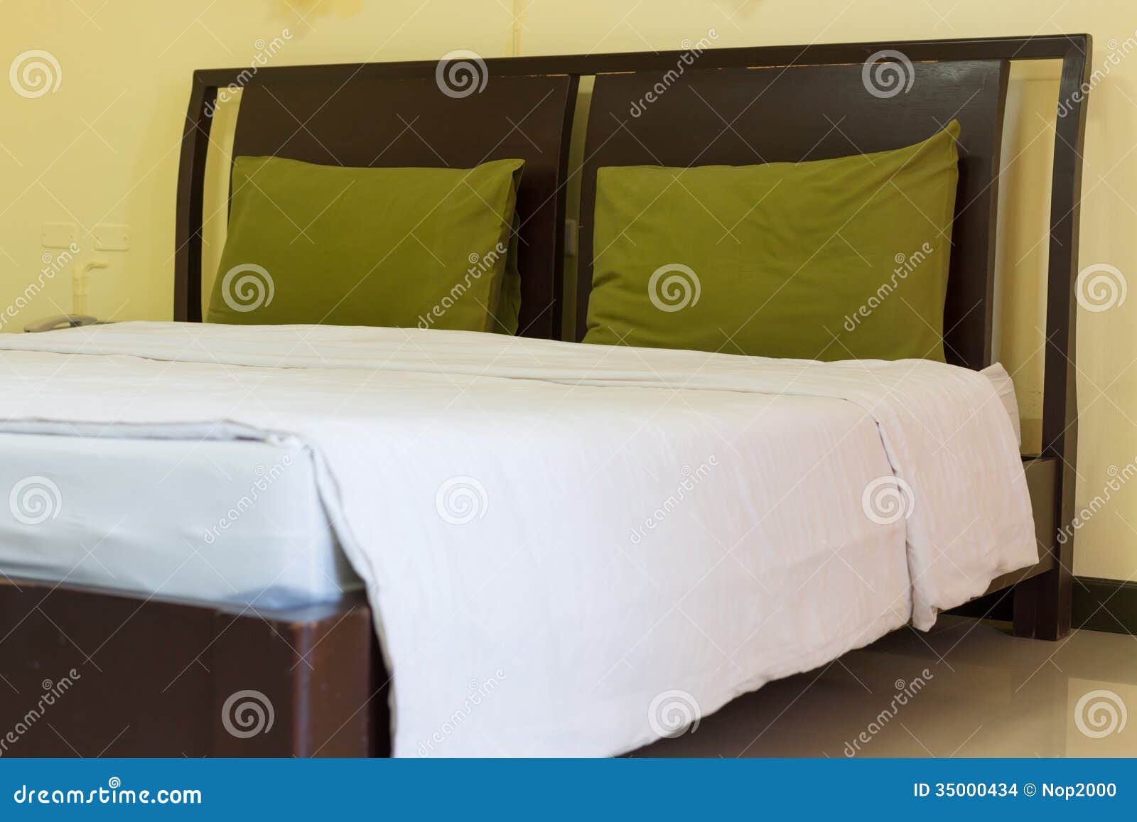 Clean bed stock photo. Image of barely, comfort, double - 35000434