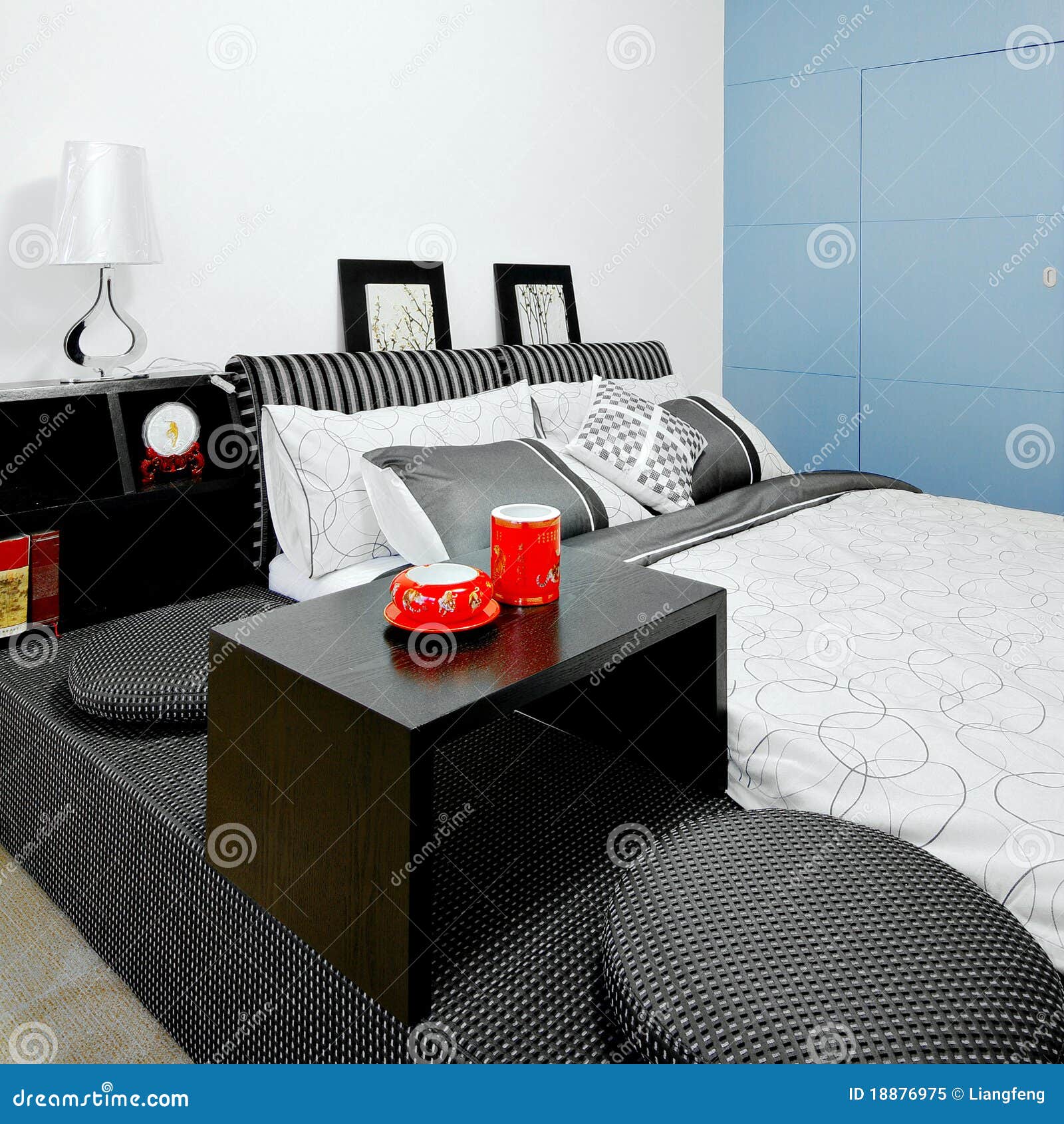 Clean bedroom stock image. Image of architecture, couch - 18876975