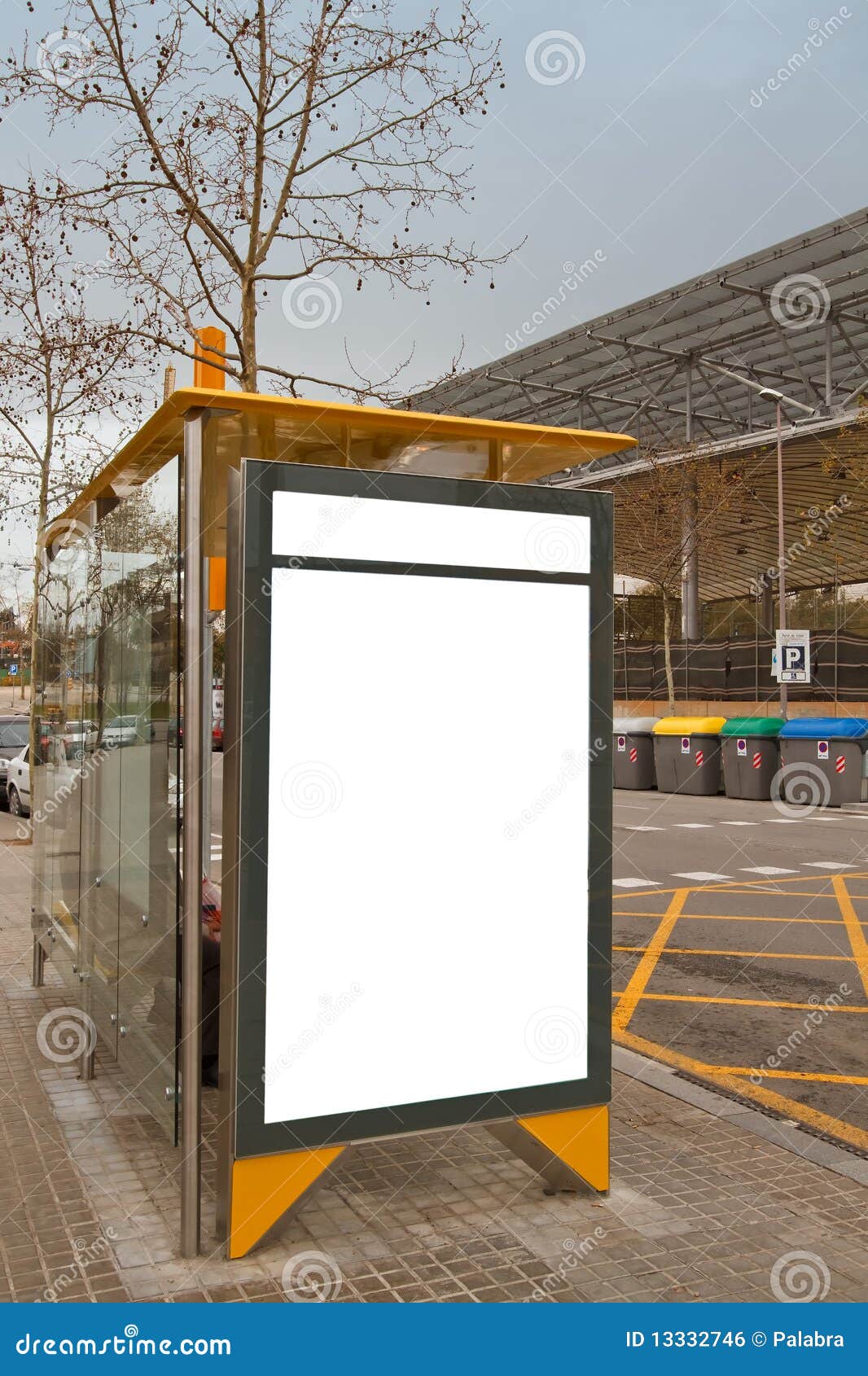 Clean Billboard at Bus Stop Stock Photo - Image of weather, confidence ...