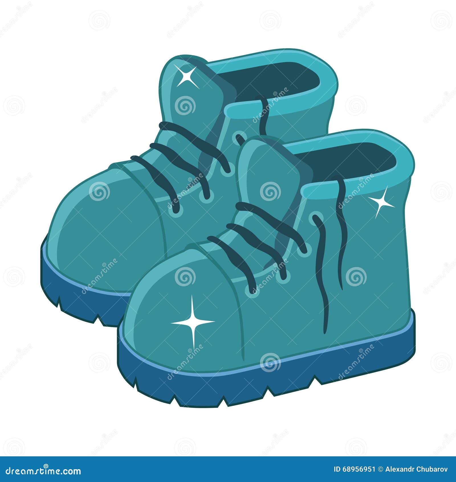 Clean blue boots stock vector. Illustration of fashion - 68956951