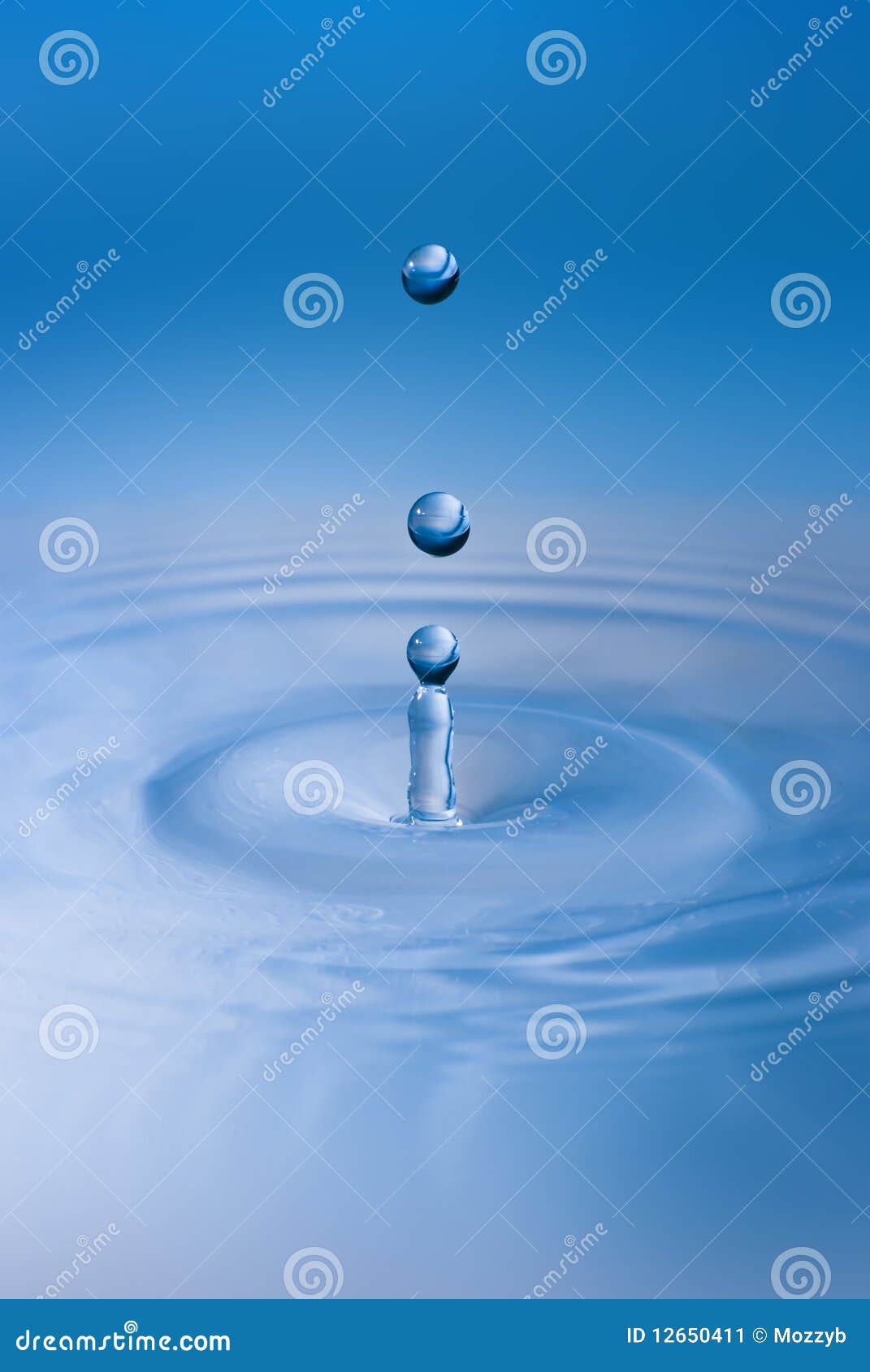 Clean Blue Drop of Water Splashing in Water Stock Image - Image of calm ...