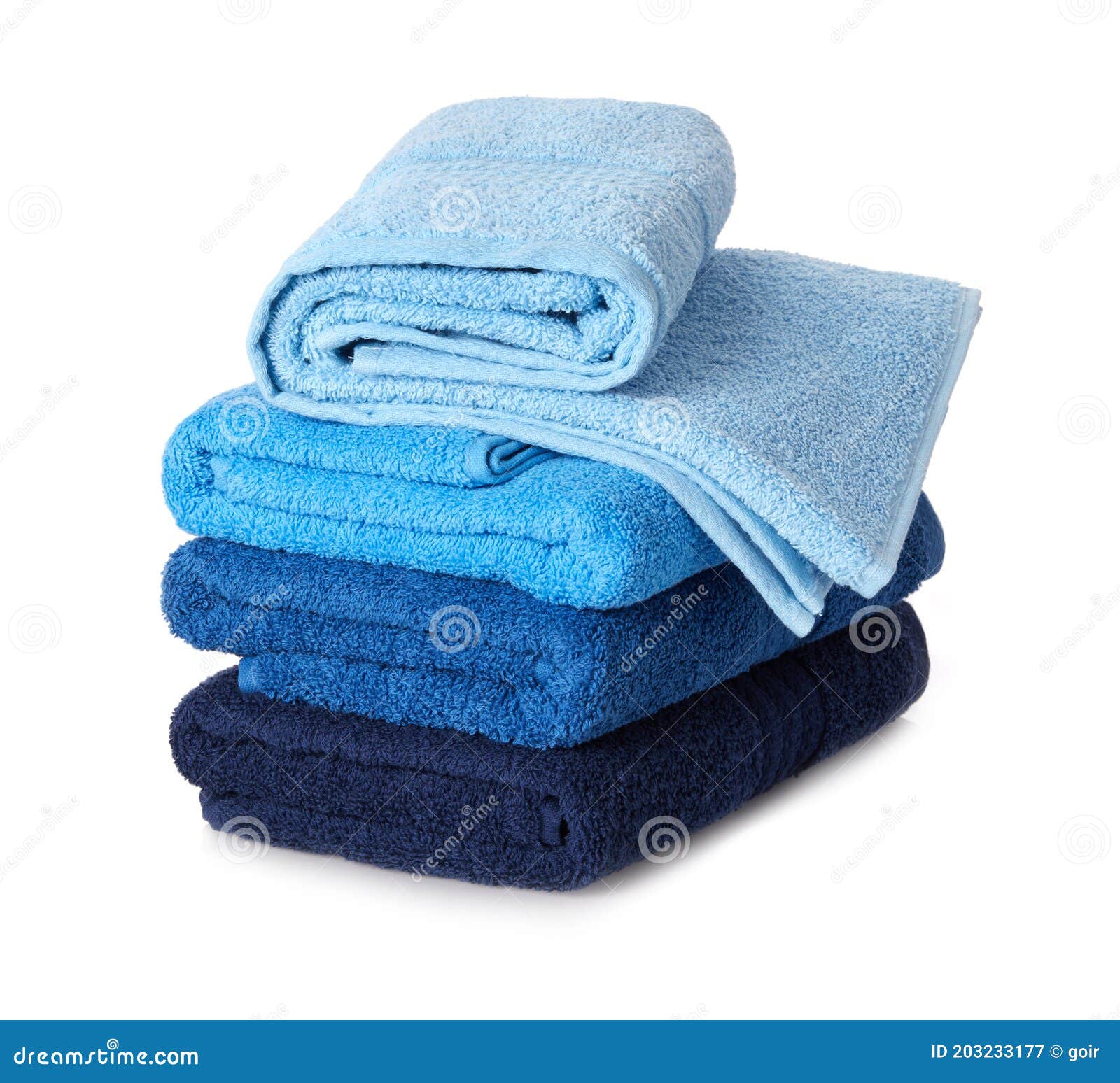 Clean blue towels stack stock image. Image of group - 203233177
