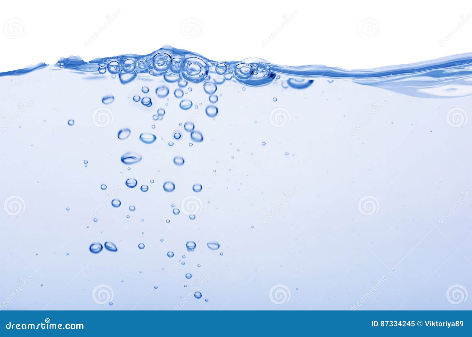 Clean Blue Water and Air Bubbles Stock Image - Image of abstract, cold ...