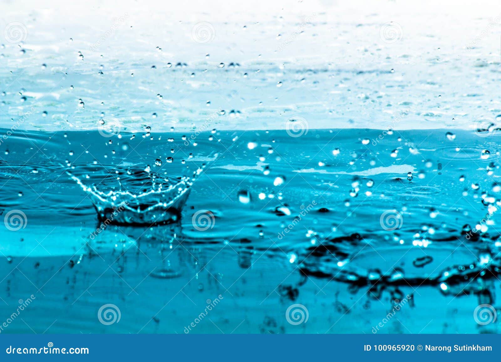 Clean blue water stock photo. Image of liquid, drop - 100965920