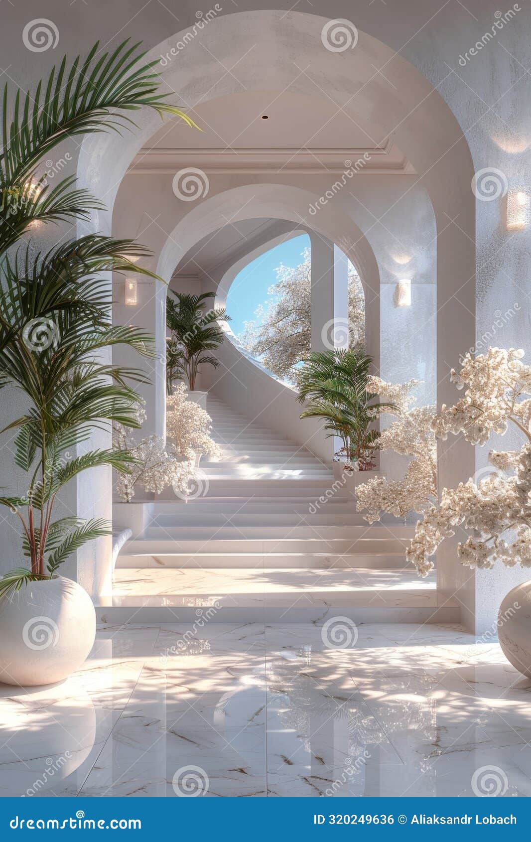 Clean Bright Futuristic Interior. Interior in Light Beige Colors Stock ...
