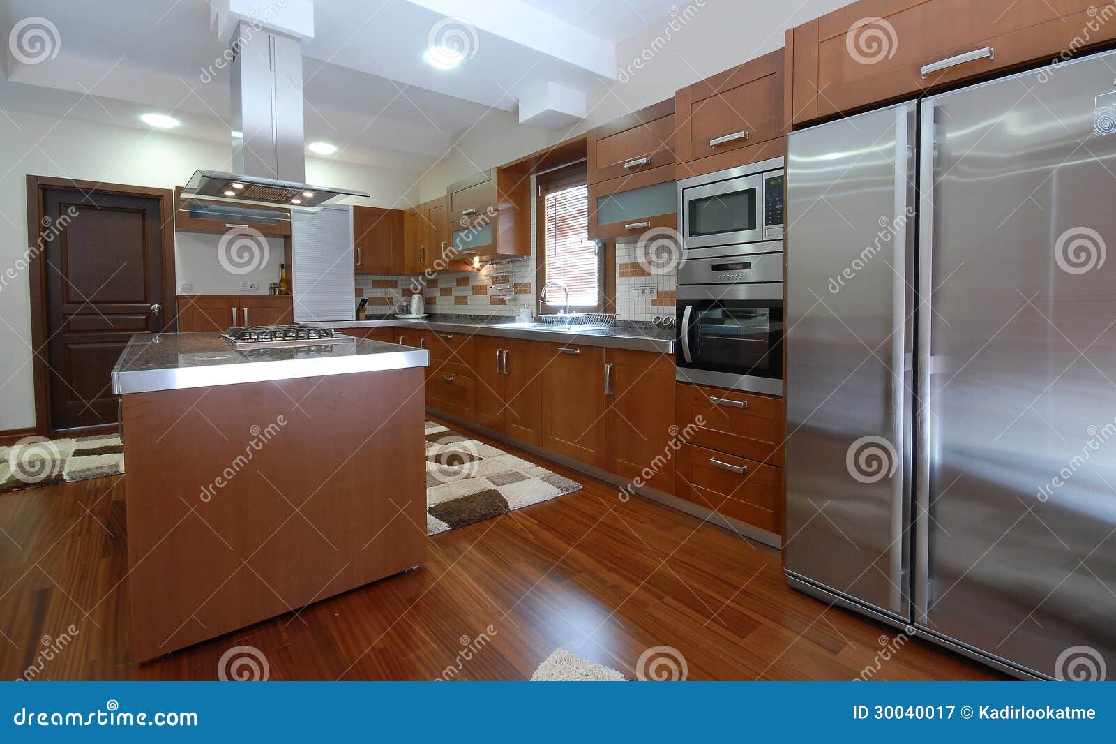 Clean Modern Kitchen stock image. Image of floor, house - 30040017