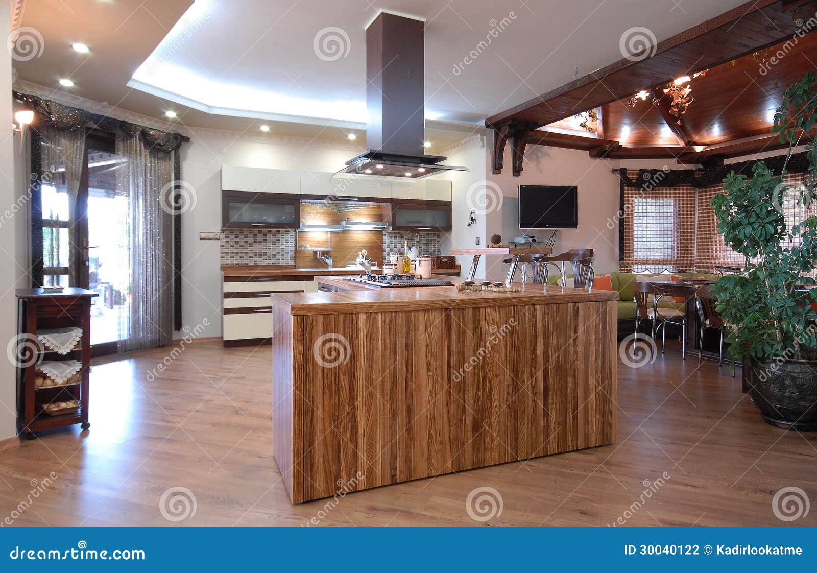 Clean Modern Kitchen stock photo. Image of home, green - 30040122