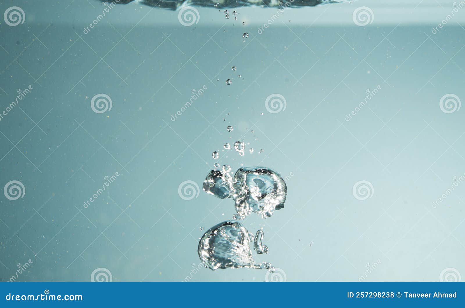 Clean Bubbles Inside Water Tank with Blue in Background Closeup Stock ...