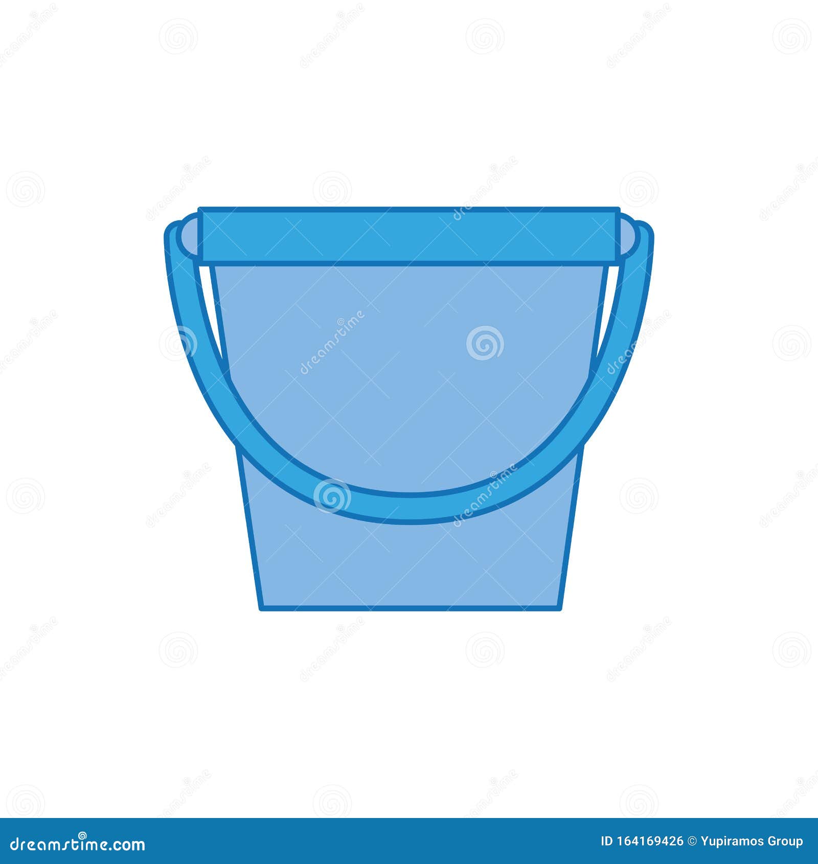 Clean Bucket Plastic Fill Icon Blue Stock Vector - Illustration of ...