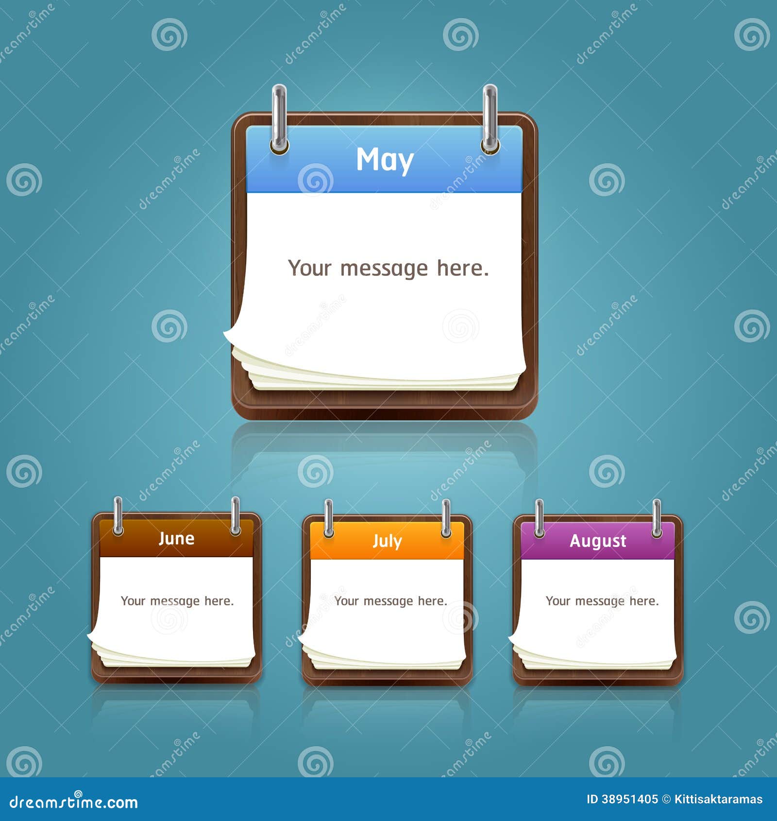 Clean Calendar Template, Note Pad Design. Stock Vector - Illustration ...