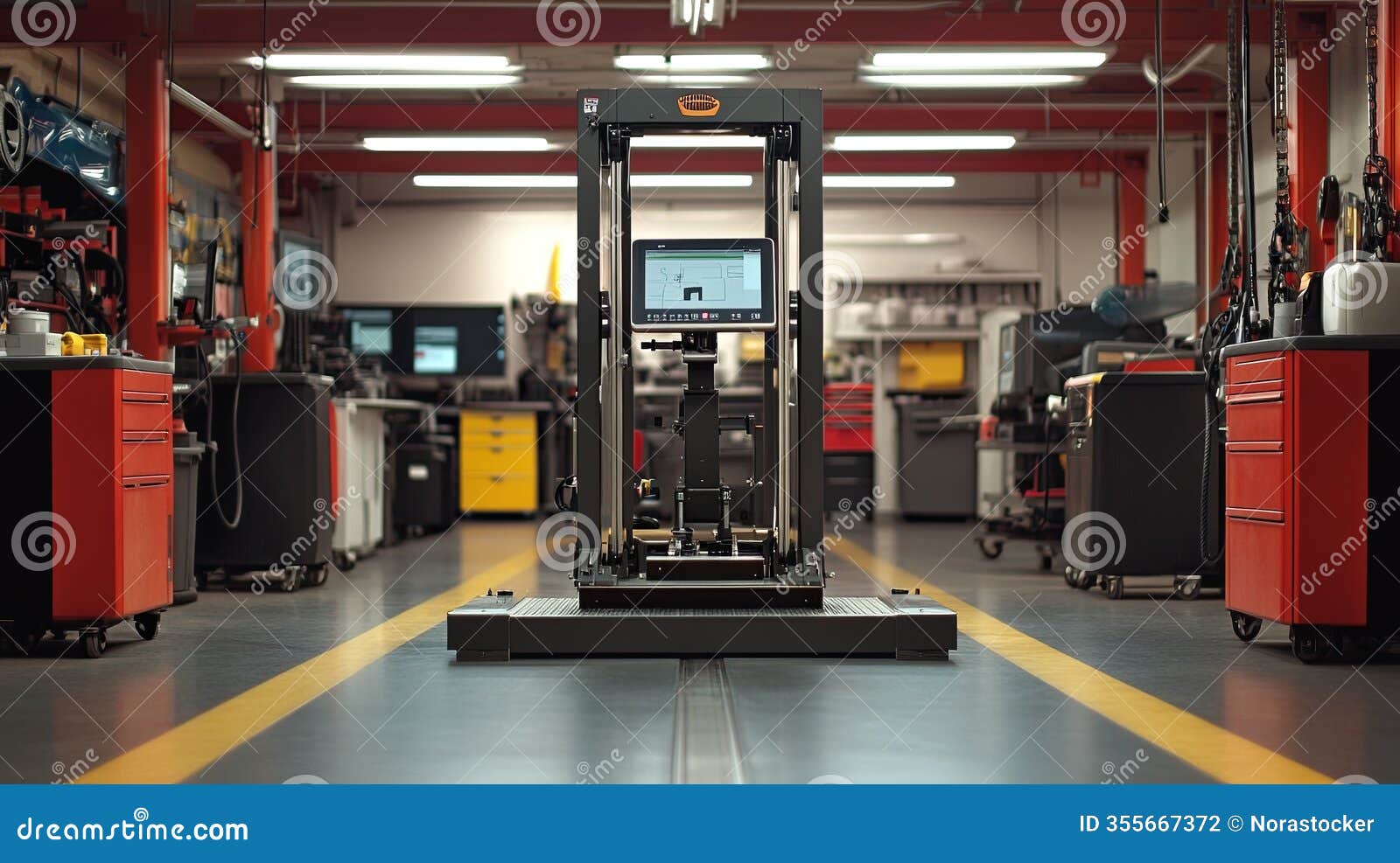 A Clean Car Alignment Machine in an Auto Repair Shop Ready for Use ...