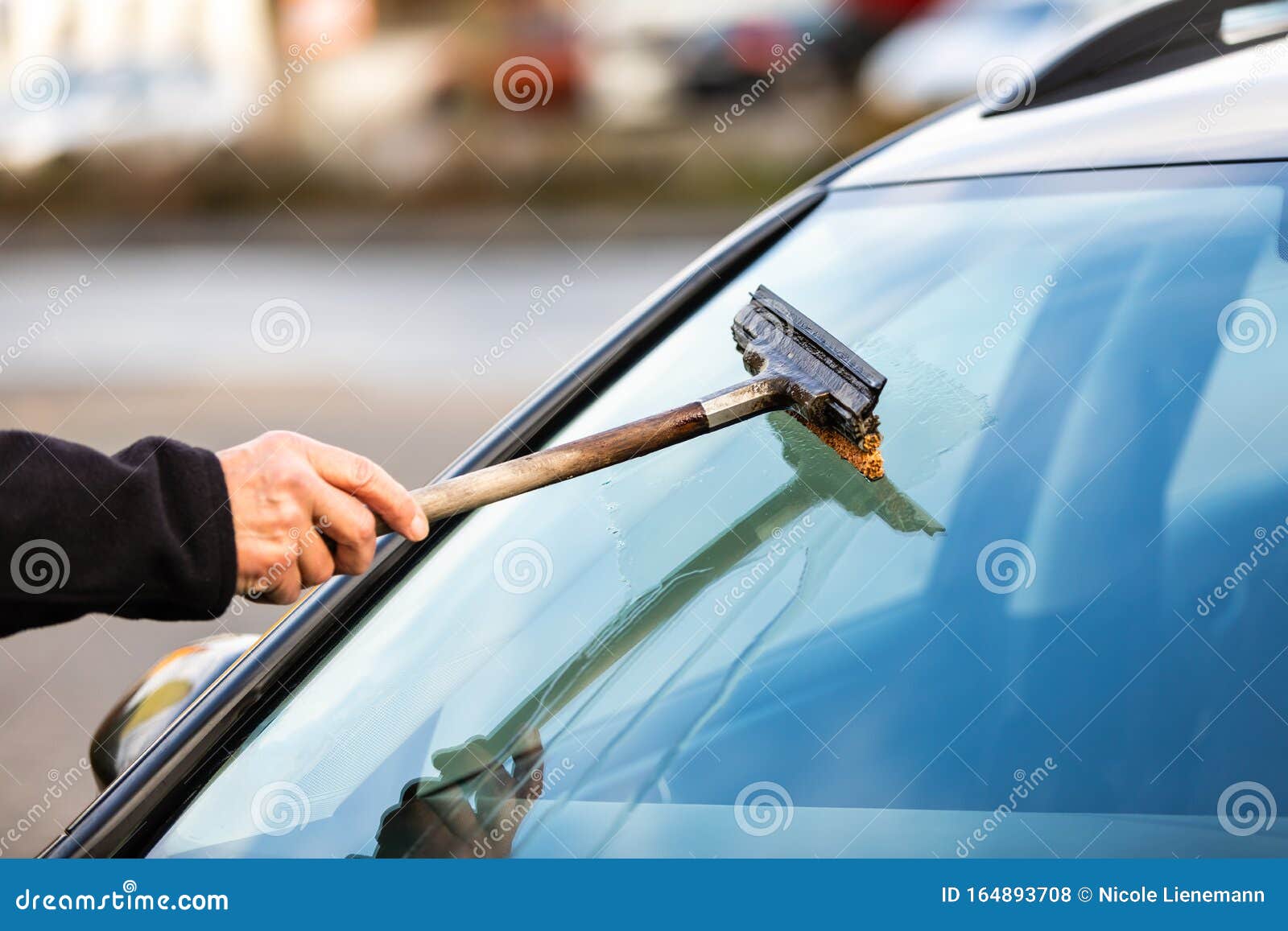 Clean the Car Window with a Puller Stock Photo - Image of preparation ...