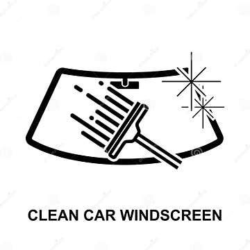 Clean Car Windshield Icon Isolated on White Background Stock ...