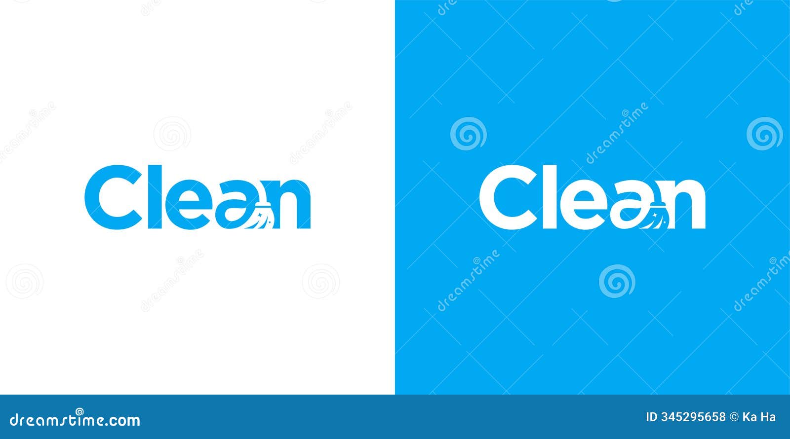 Simple Wordmark Clean Logo Design. Letter or Text Clean with Broom Icon ...