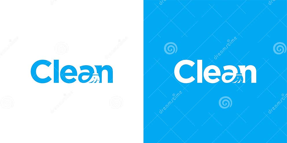 Simple Wordmark Clean Logo Design. Letter or Text Clean with Broom Icon ...