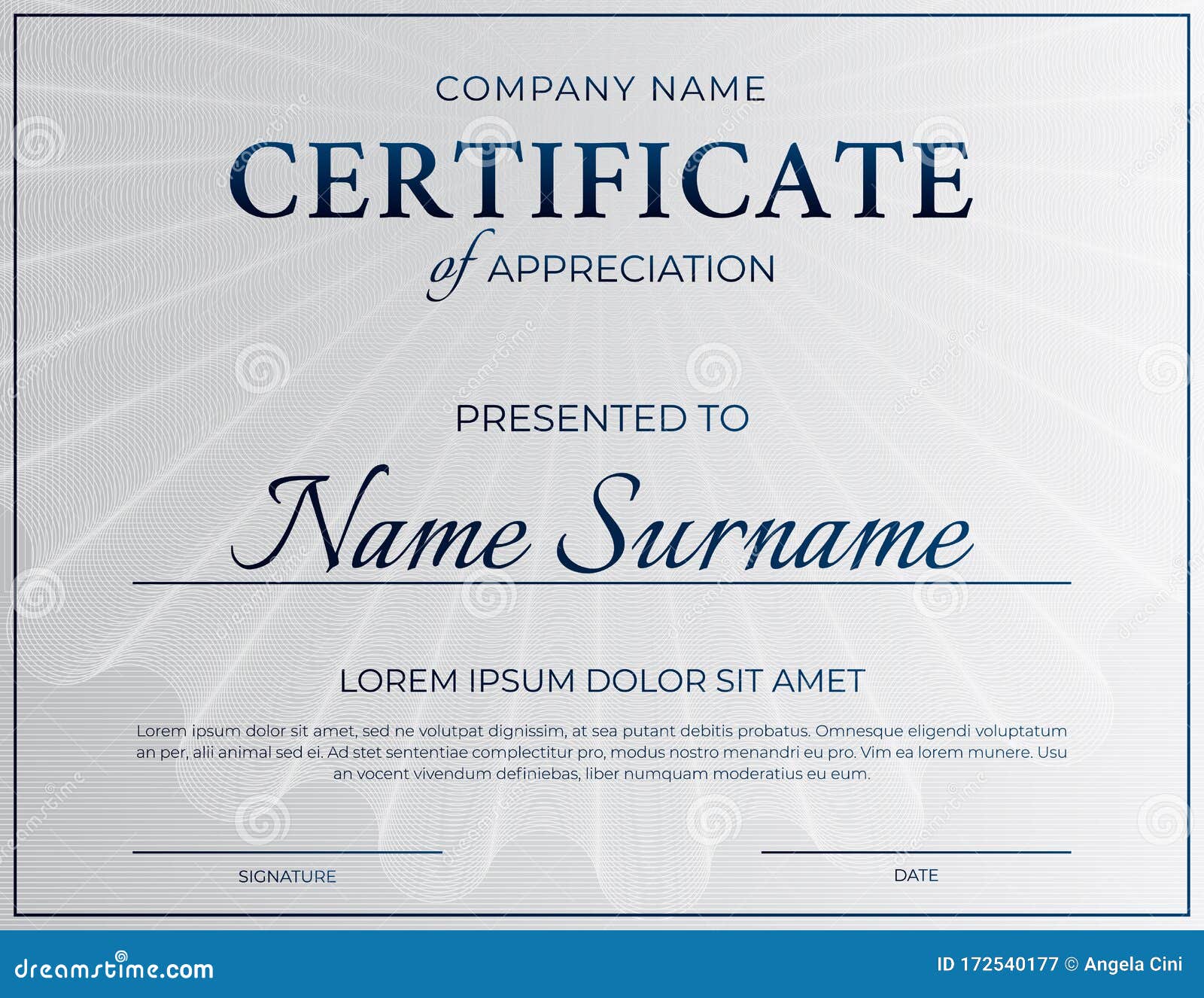 Clean Certificate Design stock vector. Illustration of gray - 172540177