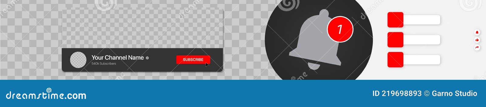 Clean Channel Header Template for Video Platform with Transparent ...