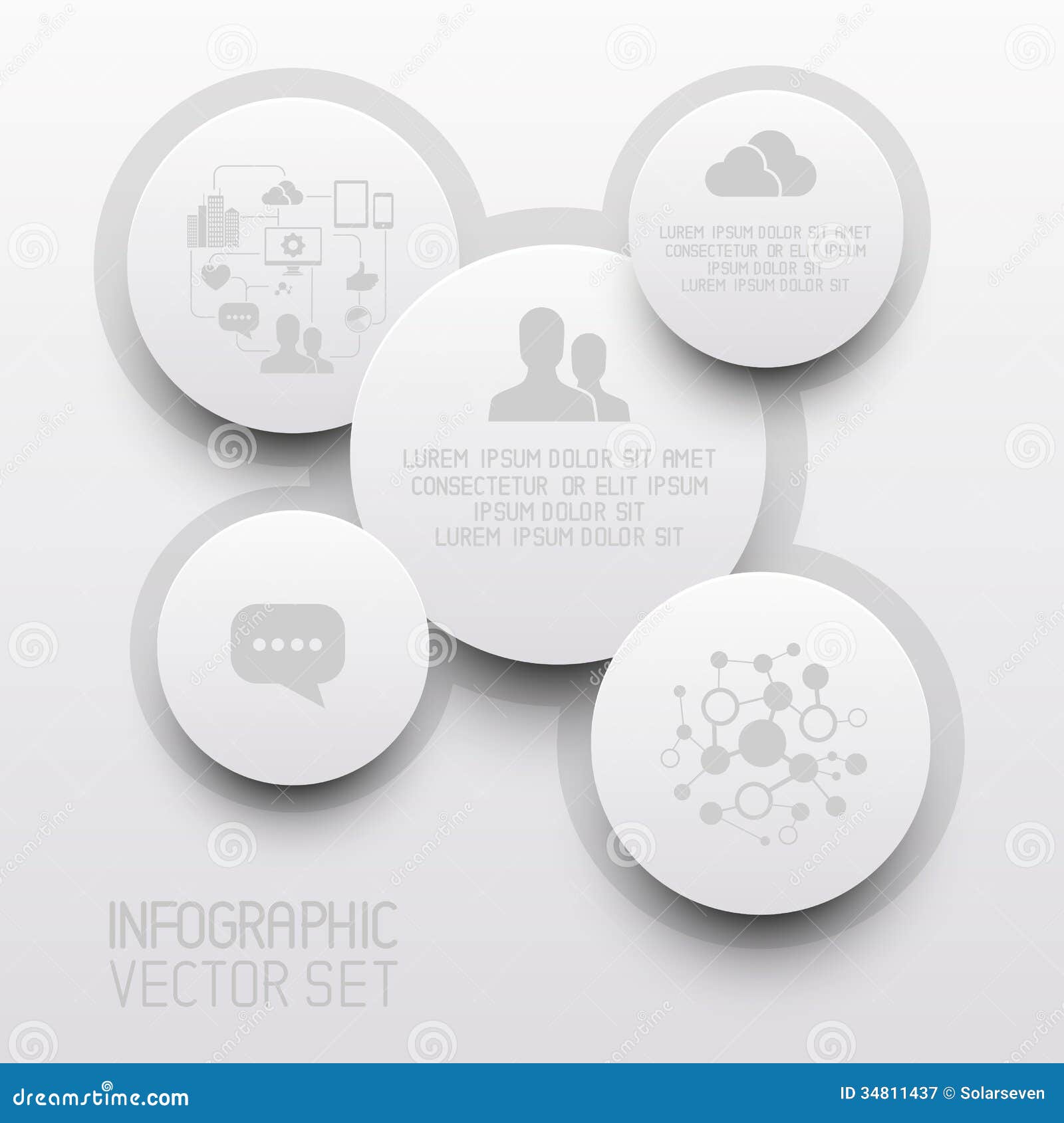 Clean Circle Infographic Elements Stock Illustration - Illustration of ...