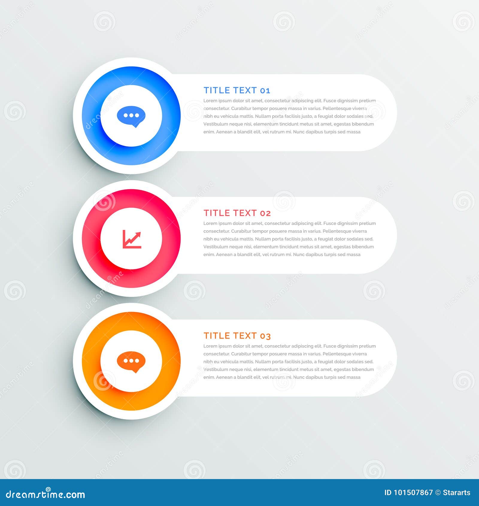 Clean Circular Three Steps Infographic Design Stock Vector ...
