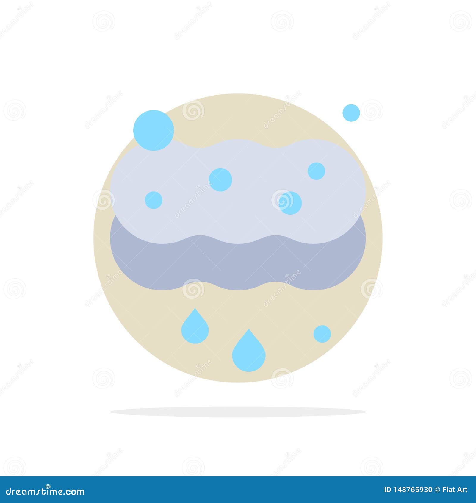 Clean, Cleaning, Sponge, Wash Abstract Circle Background Flat Color ...