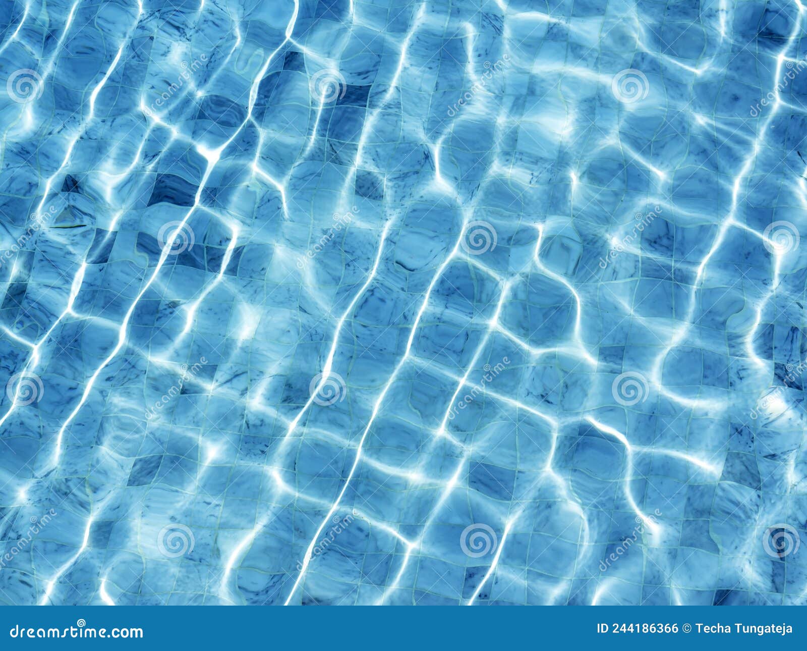 Clean and Clear Blue Water Surface with Movement Wave Shining with the ...