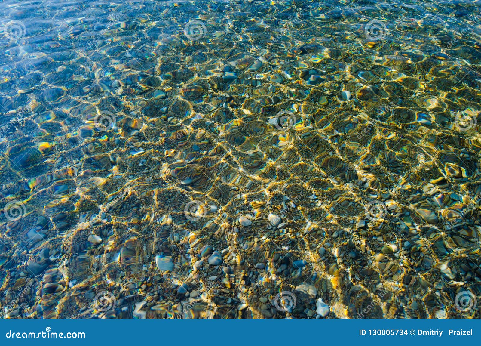 Sea Bottom Sand And Seashells Under The Layer Of Water On A Hot Summer ...