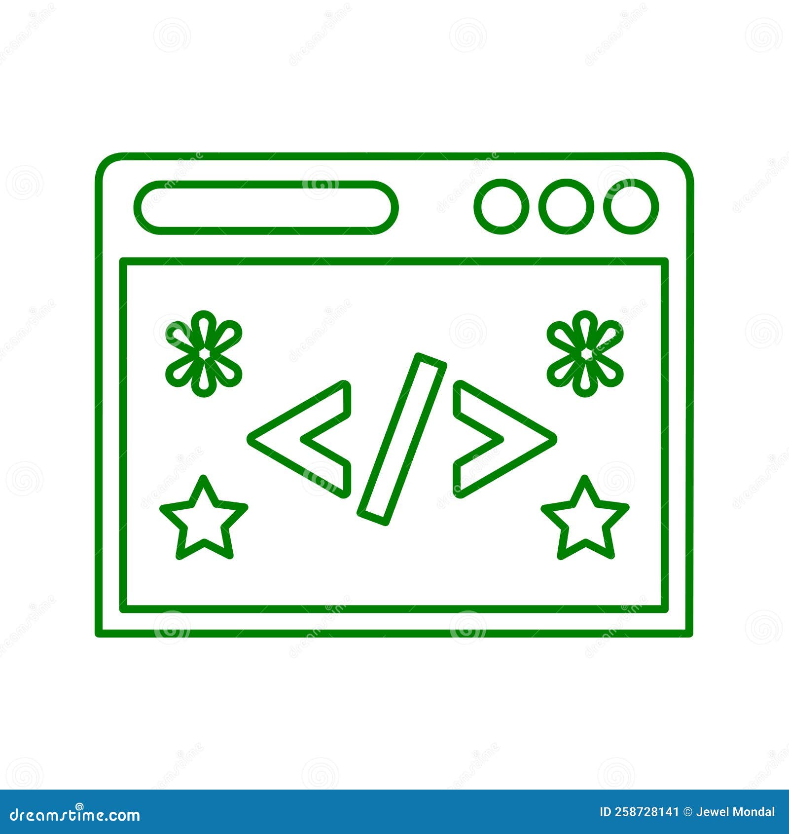 Clean Code, Code, Design Line Icon. Outline Vector Stock Illustration ...