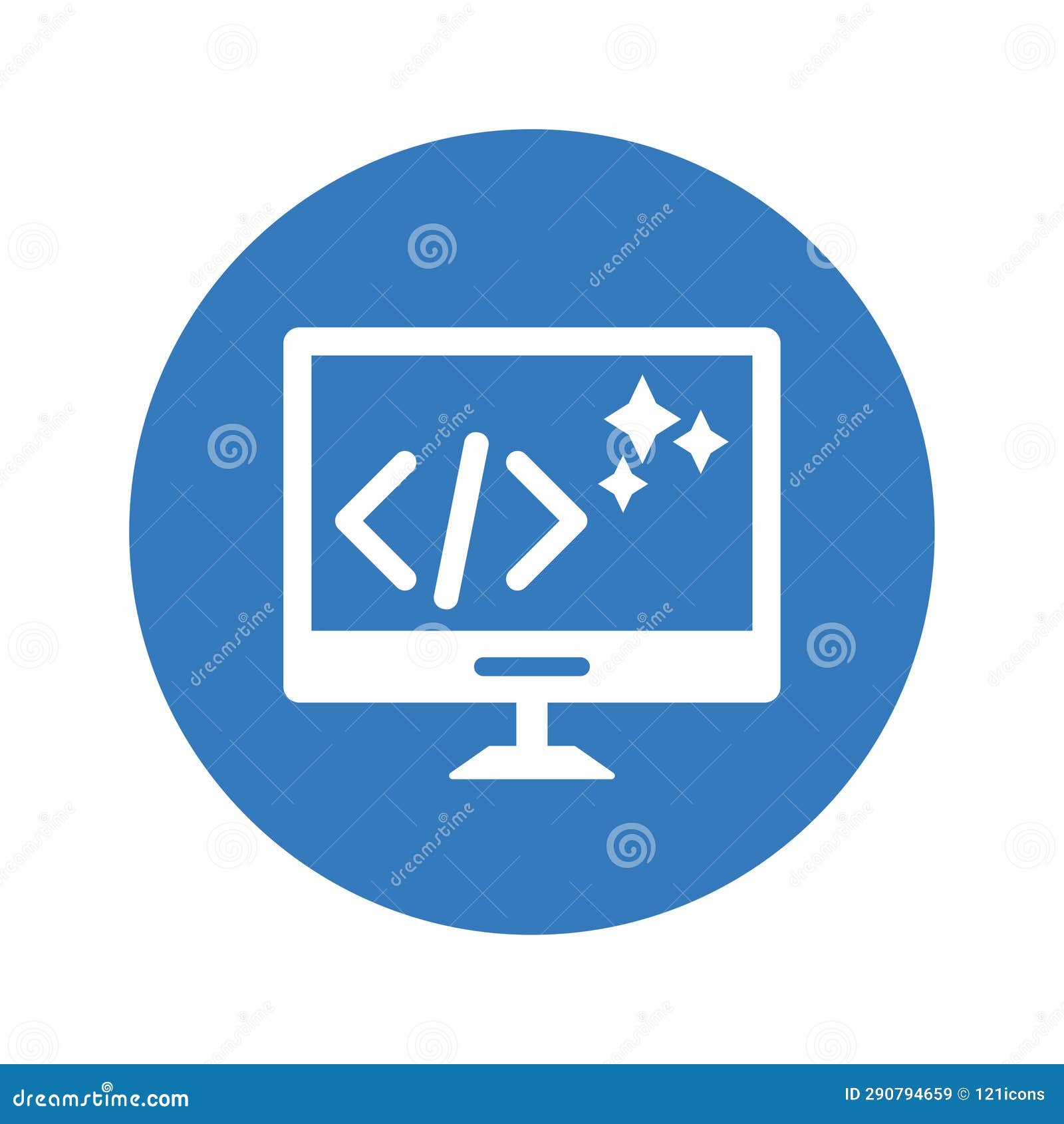 Clean Code icon stock illustration. Illustration of computer - 290794659