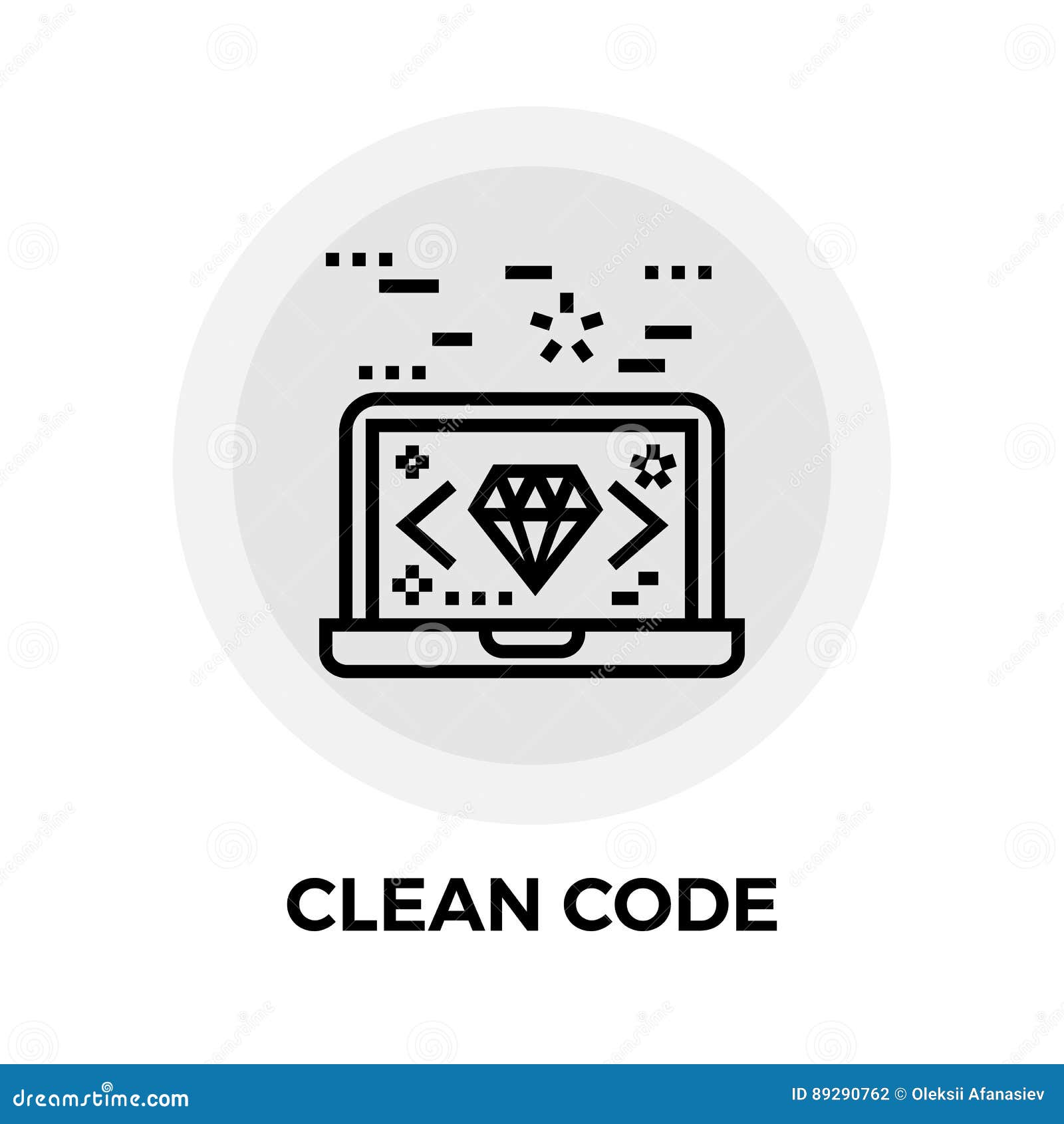Clean Code Icon stock vector. Illustration of flat, display - 89290762