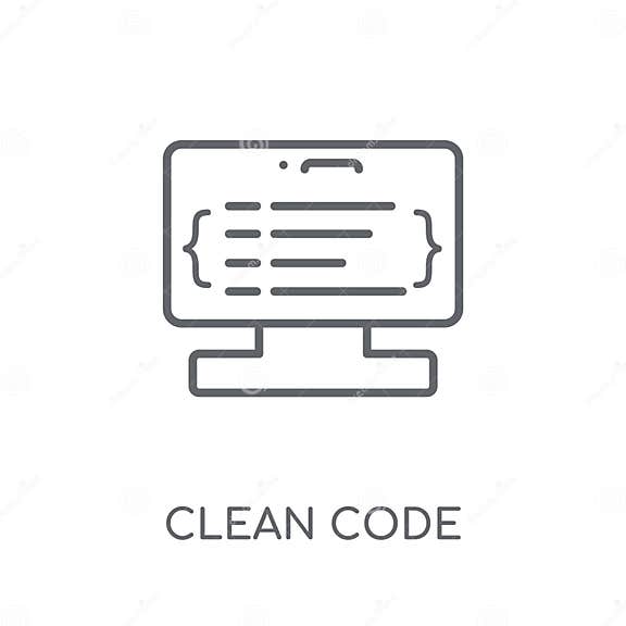 Clean Code Linear Icon. Modern Outline Clean Code Logo Concept O Stock ...