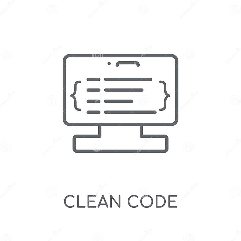 Clean Code Linear Icon. Modern Outline Clean Code Logo Concept O Stock ...