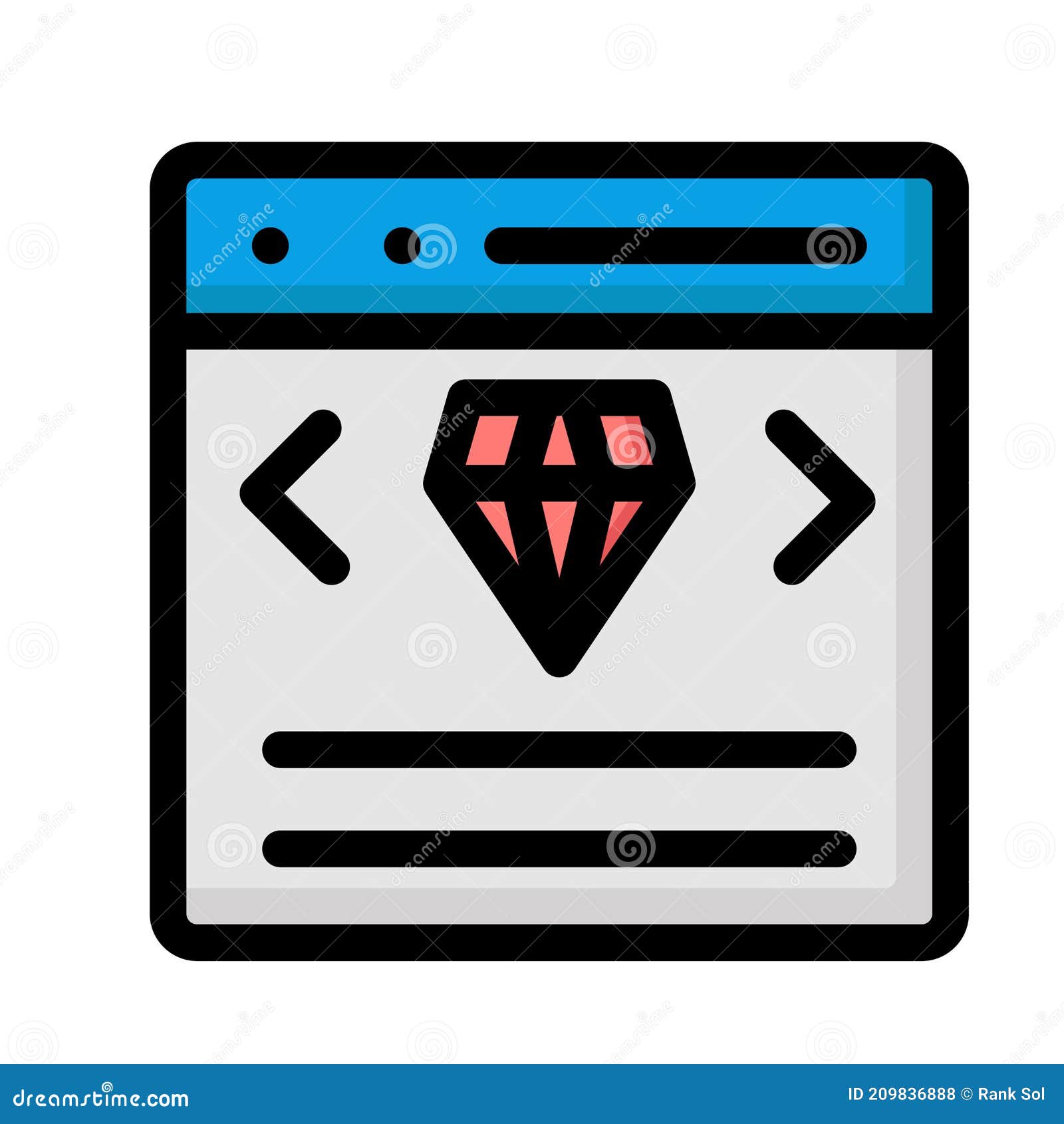 Programming. Isolated Flat Style Colored Illustration. School Lessons ...
